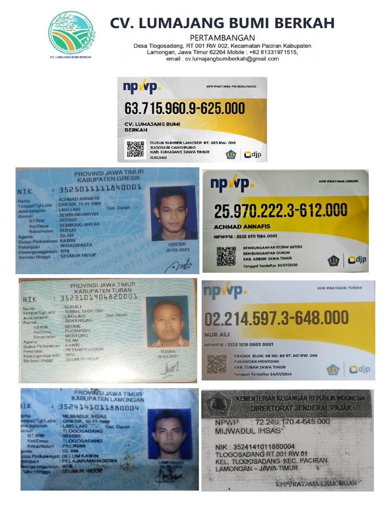 KTP Dan NPWP Pengurus | PDF