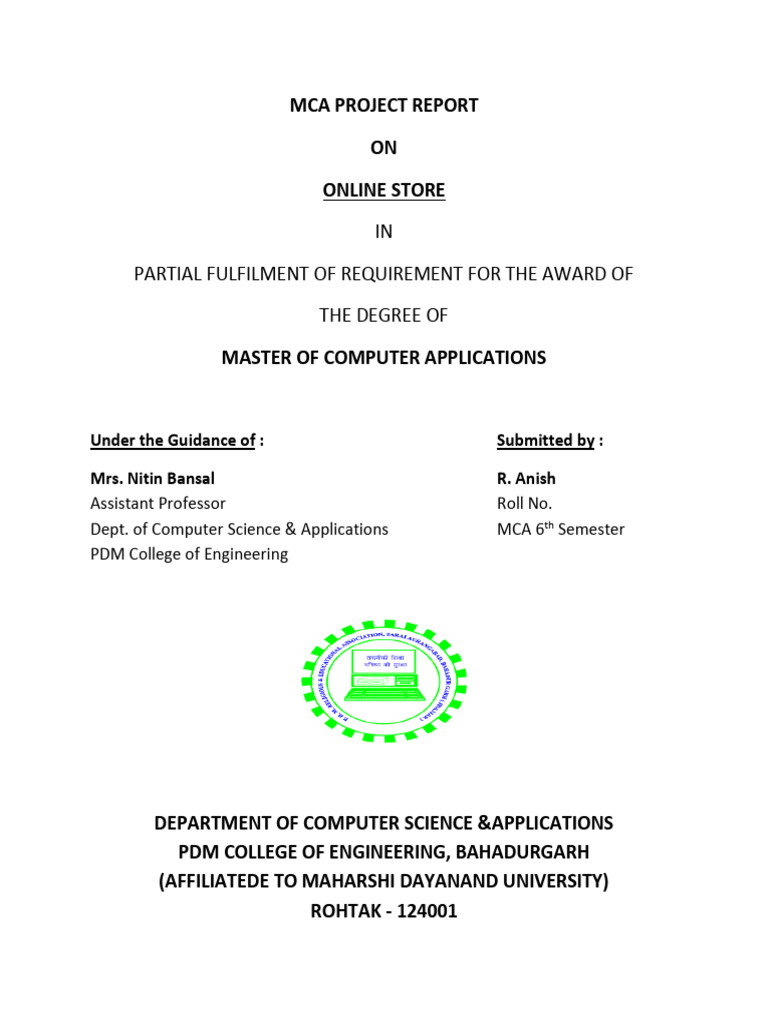 FRONT PAGES for project report | PDF | System | Computing