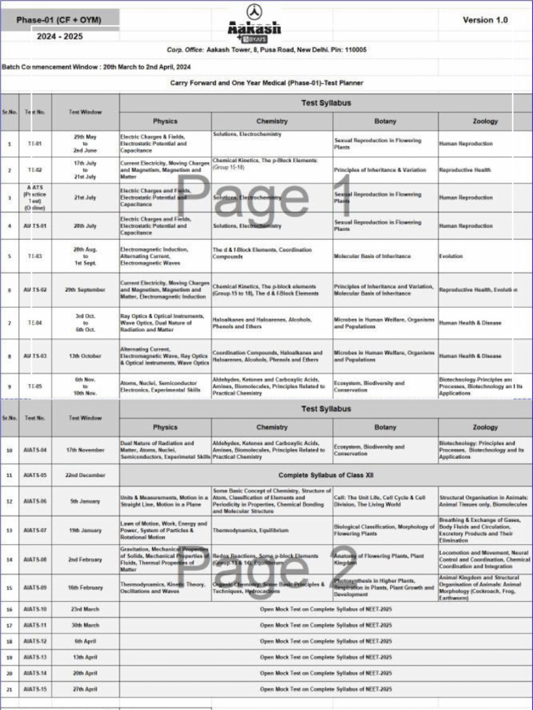 Oym Planner 2024-25 | PDF