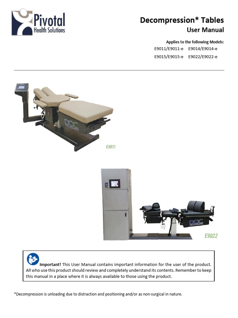 Decompression Table Uesr Manual E9011 E9014 E9015 E9022 Final English ...