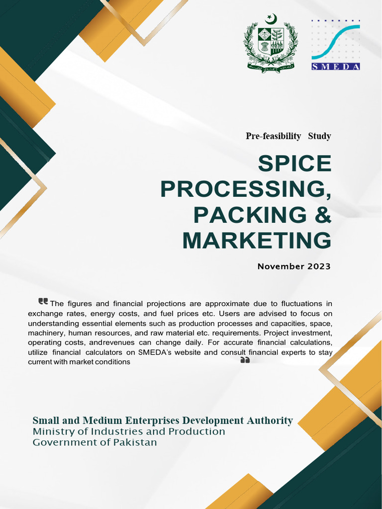 Spices Processing Packing Marketing Rs. 15.09 Million Nov-2023 | PDF ...