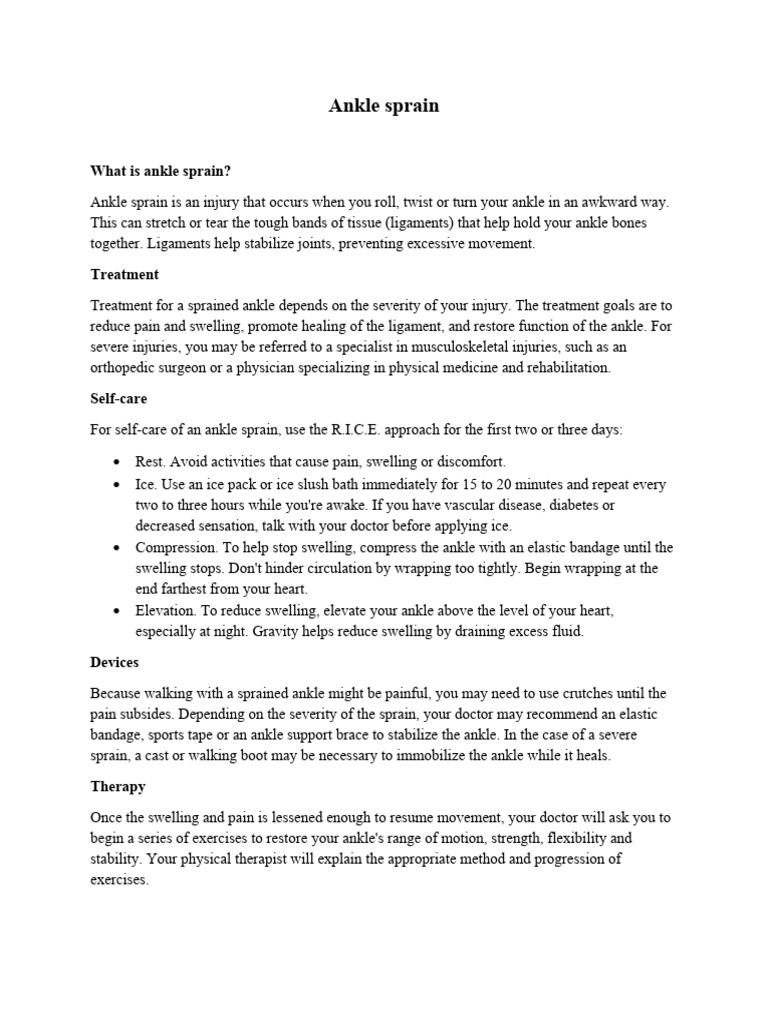 Ankle Sprain Pdf Ankle Musculoskeletal System