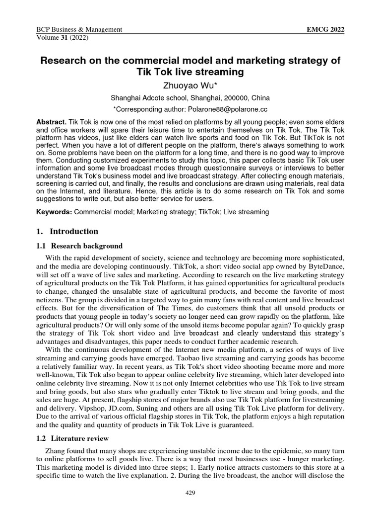 Research On The Commercial Model and Marketing STR | PDF | Streaming ...