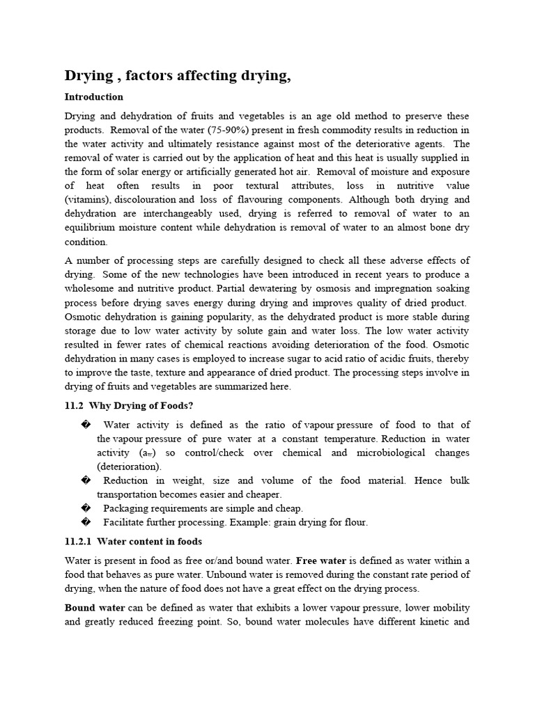 Drying | PDF | Osmosis | Water