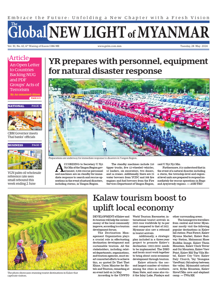 28 - May - 24 - The Global New Light of Myanmar | PDF | Cottonseed Oil | Cotton