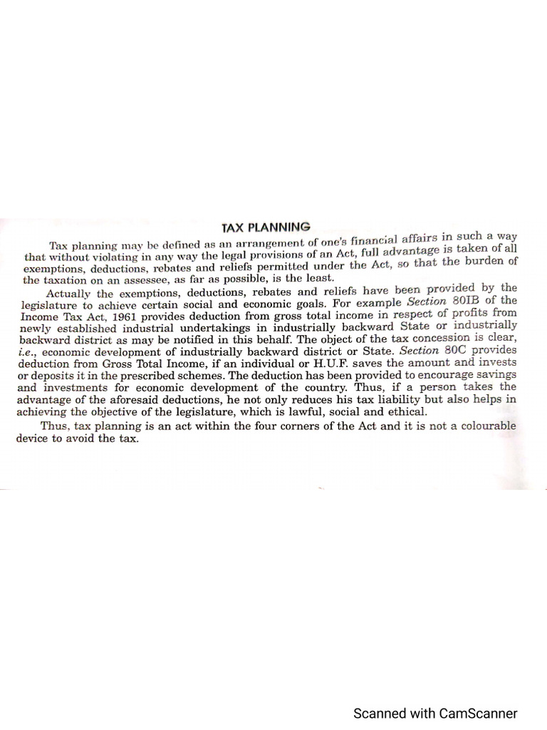 Tax Planning | PDF