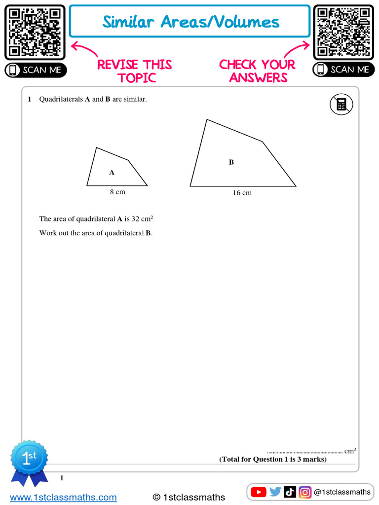 Similar Areas and Volumes Edexcel | PDF | Area | Volume