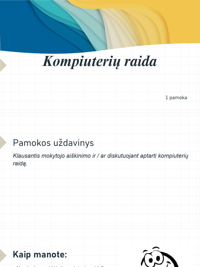 1 Pamoka Kompiuterių Raida | PDF