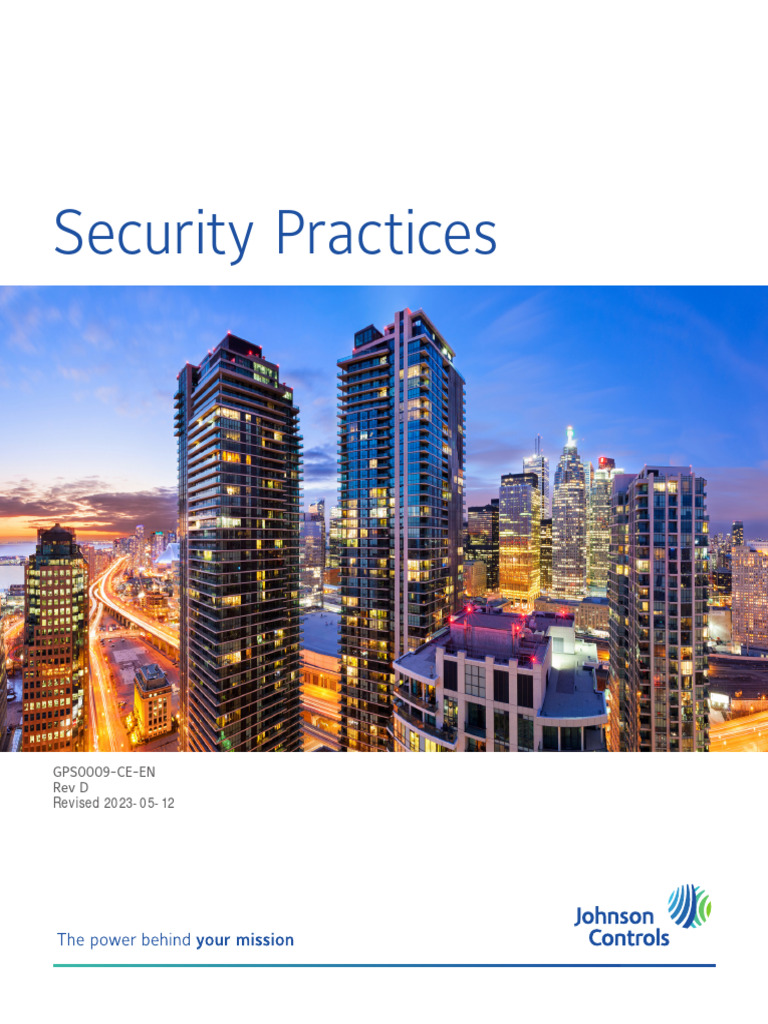 Johnson Controls-Security Practices Rev D May 2023 | PDF | Security ...