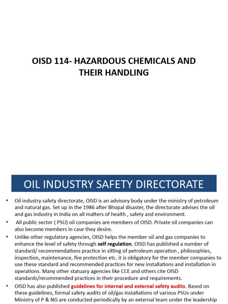 OISD | PDF | Chemical Process Engineering | Safety