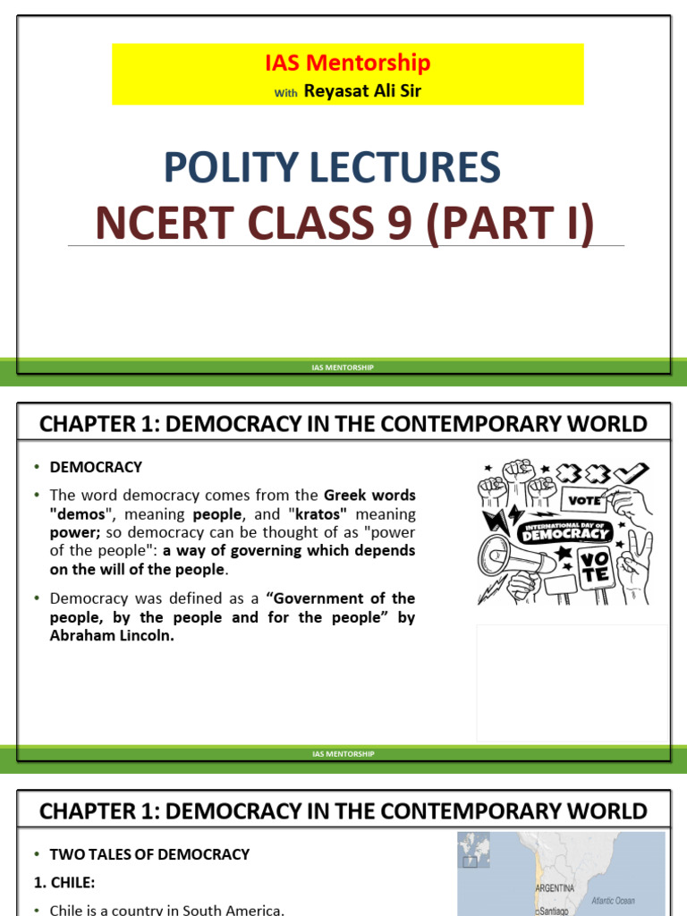 Class 9 Polity Part 1 | PDF | Apartheid | Democracy