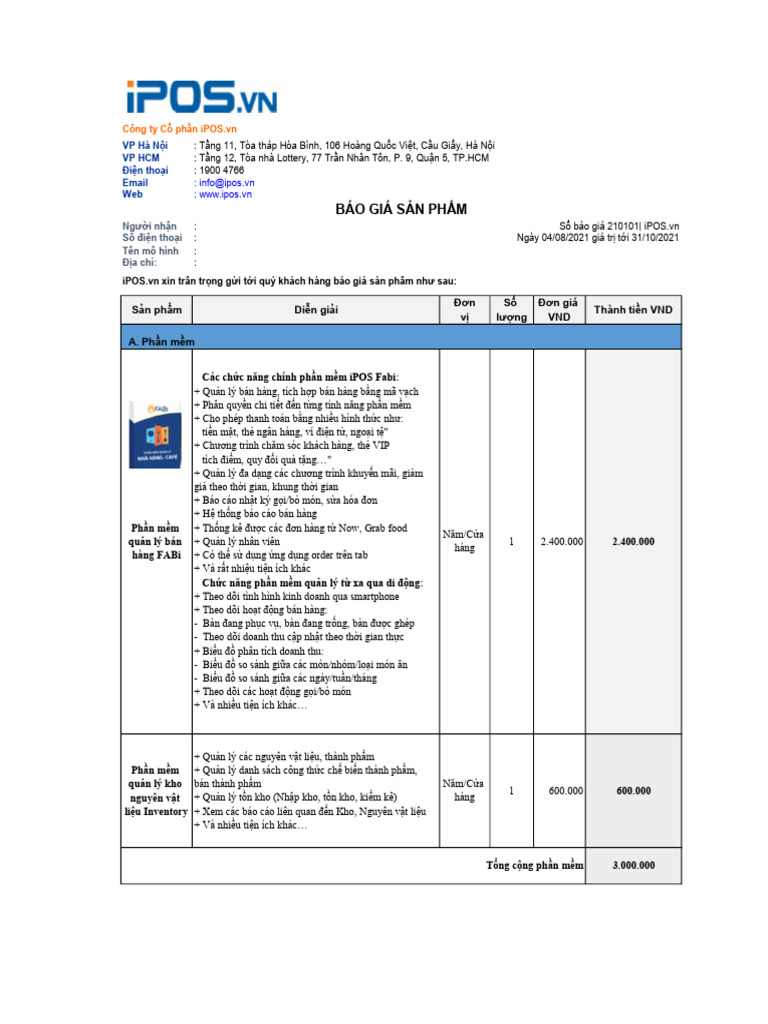 (iPOS.vn) Báo giá giải pháp phần mềm bán hàng | PDF