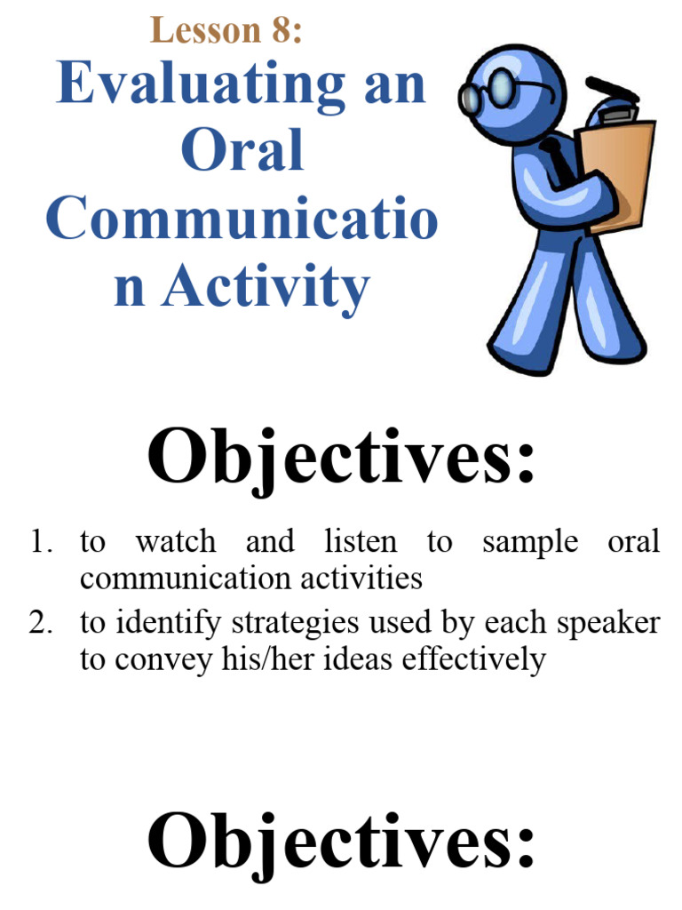 L8 Evaluating Oral Com Activities | PDF | Nonverbal Communication ...