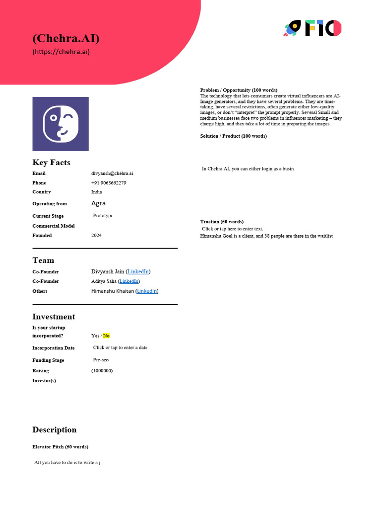 F10 Onepager Template | PDF | Startup Company | Small Business & Entrepreneurs