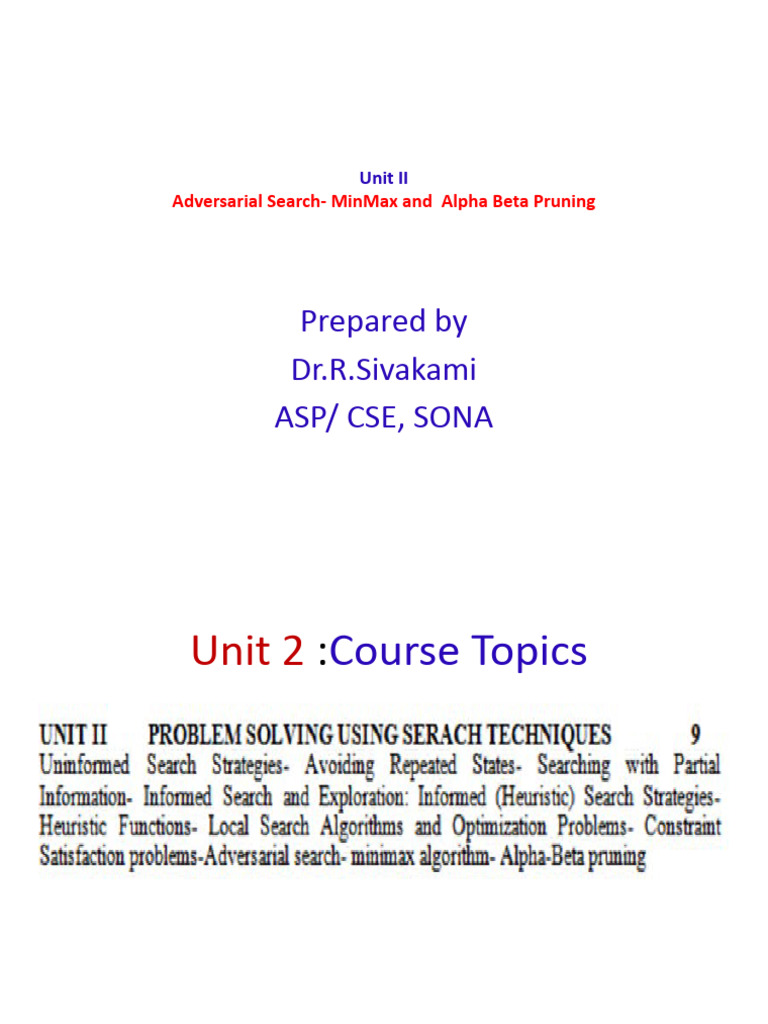 Adversarial Search MinMax Alpha Beta Pruning | PDF | Algorithms And Data Structures | Game Theory