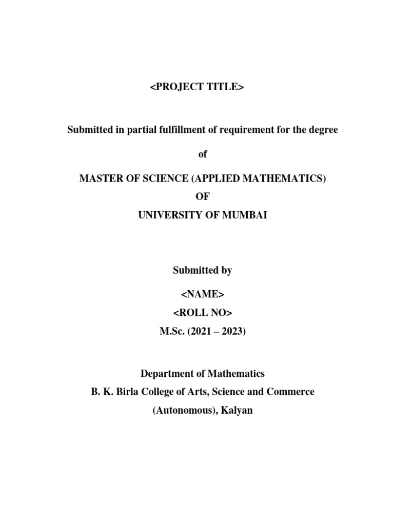 Intital Pages Project Format | PDF