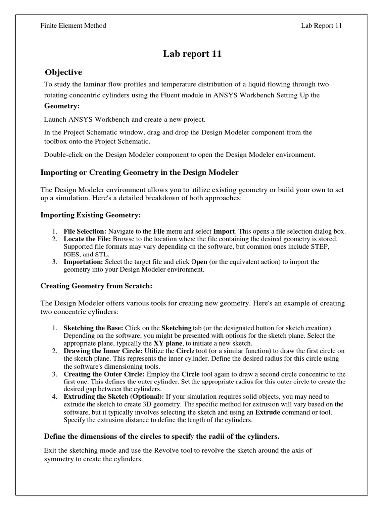 Laminar Flow in Rotating Cylinders | PDF | Fluid Dynamics | Finite Element Method