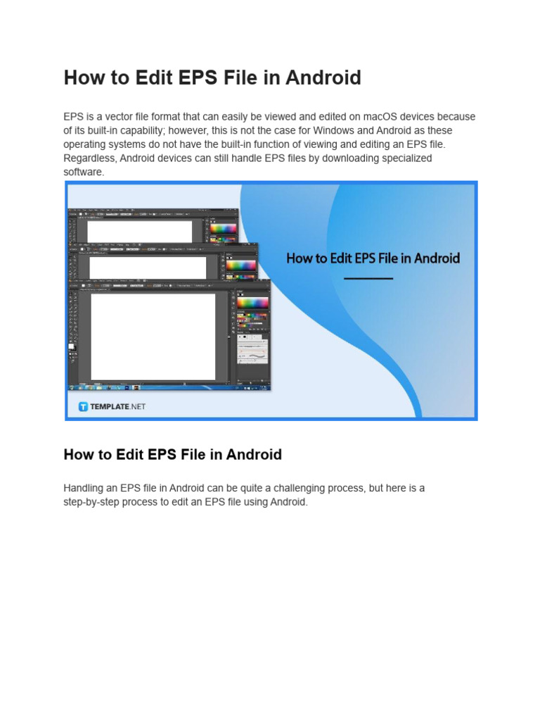 Edit EPS Files on Android Easily | PDF | Adobe Illustrator | Android (Operating System)