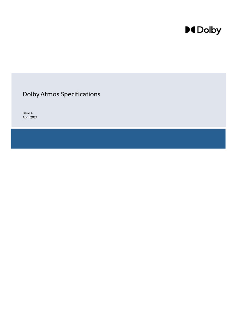 Dolby Atmos Specifications Overview | PDF | Loudspeaker | Audio Engineering