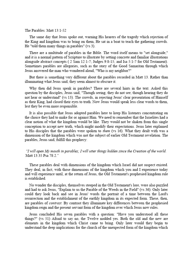 The Parables | PDF | Herod Antipas | John The Baptist