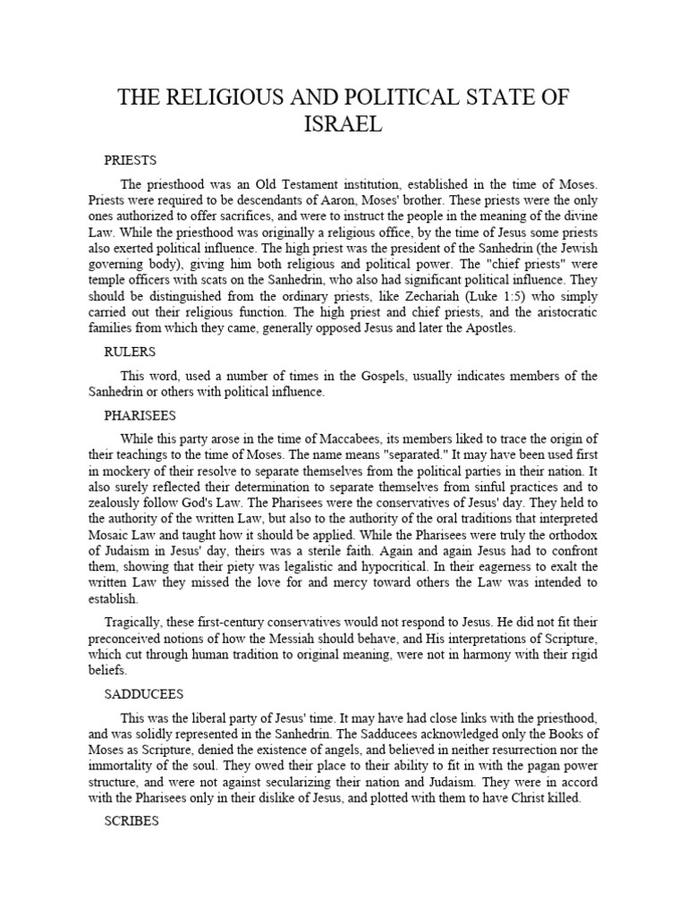 Israel's Religious and Political Landscape | PDF | Pharisees | Jesus