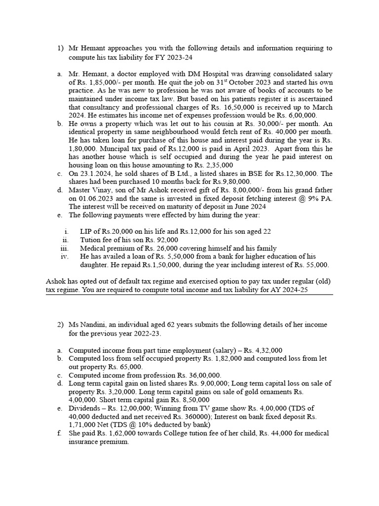 Model Case Study Pdf Taxes Dividend