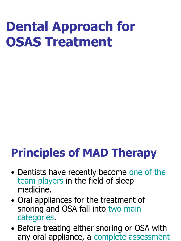 Dental Approach For OSA | PDF | Sleep Apnea | Clinical Medicine