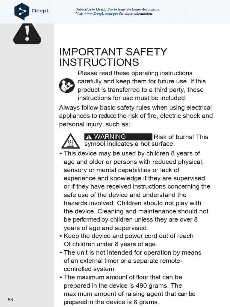 Mandine Air Fryer Safety Instructions | PDF | Teaspoon | Breads