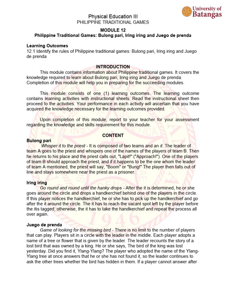 PE3 Module 12 Updated | PDF | Learning | Cognition