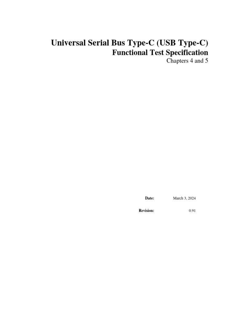 USB Type C Functional Test Specification 2024 03 03 | PDF ...