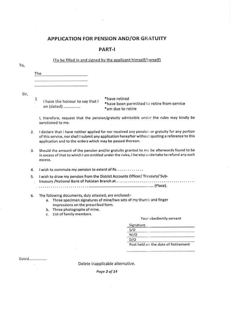 Application Form Pension 2020 | PDF