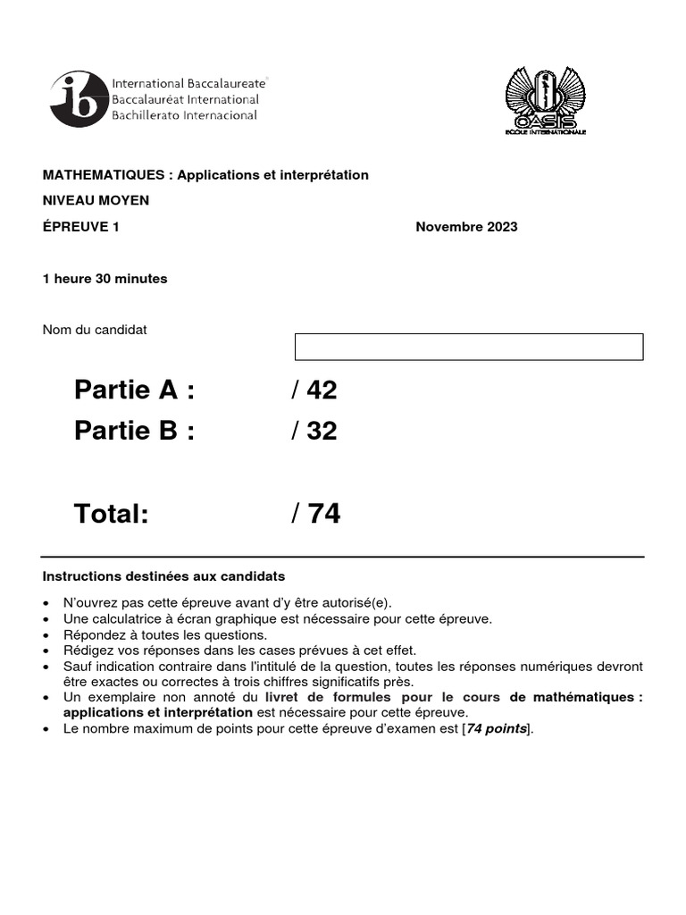 Math - AI - D1-2023 - Novembre - MS | PDF | Elementary Mathematics ...
