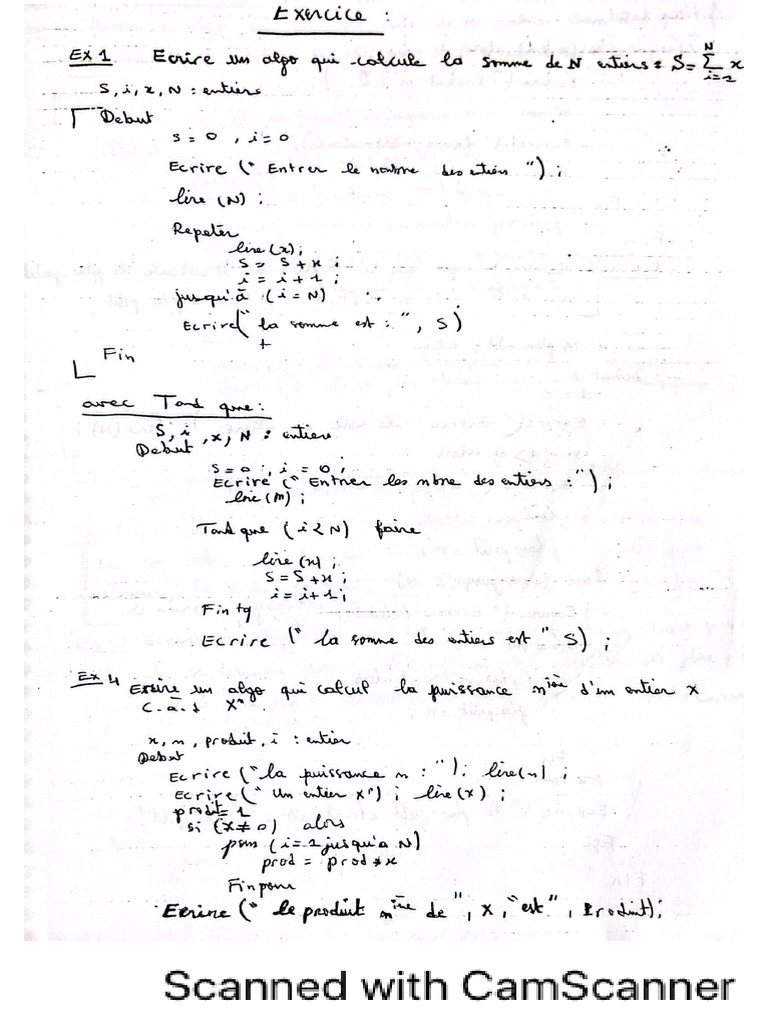 Exercice de Algo | PDF