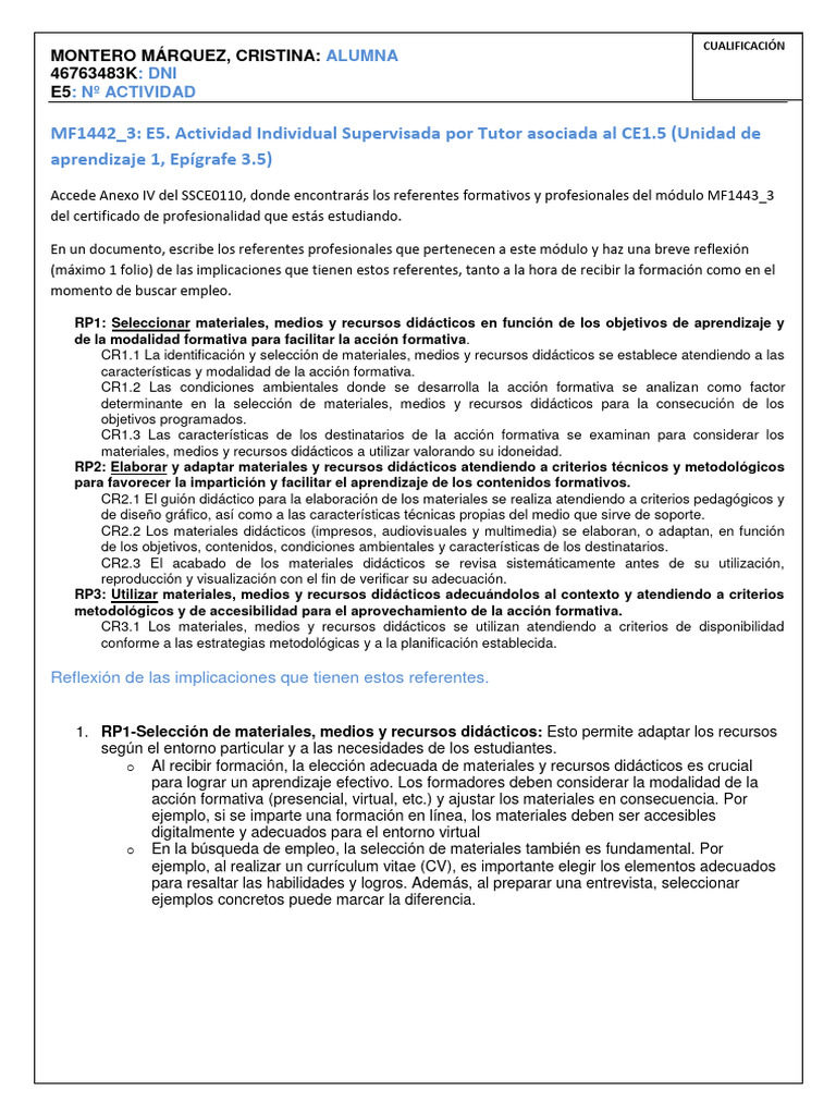 MF1442_3: E5. Actividad Individual Supervisada por Tutor asociada al CE1.5 (Unidad de ...