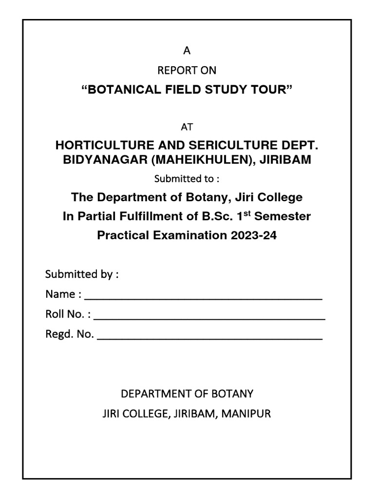 Jiri College Botanical Field Study Report | PDF | Soil | Horticulture