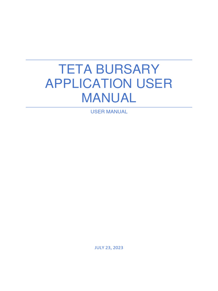 Bursary Application User Manual Final 2023 | PDF | Password | User (Computing)