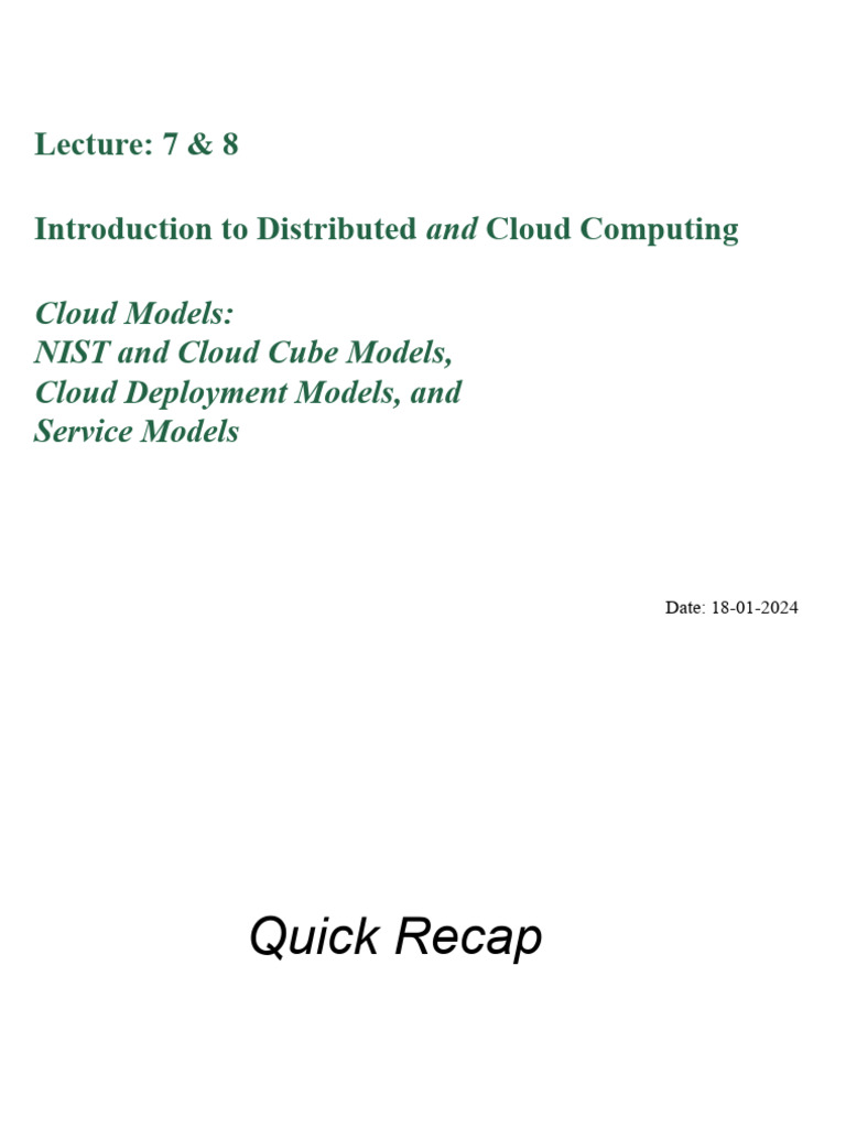 CC - Lect 7 8 - 2-01-24 | PDF | Cloud Computing | Scalability