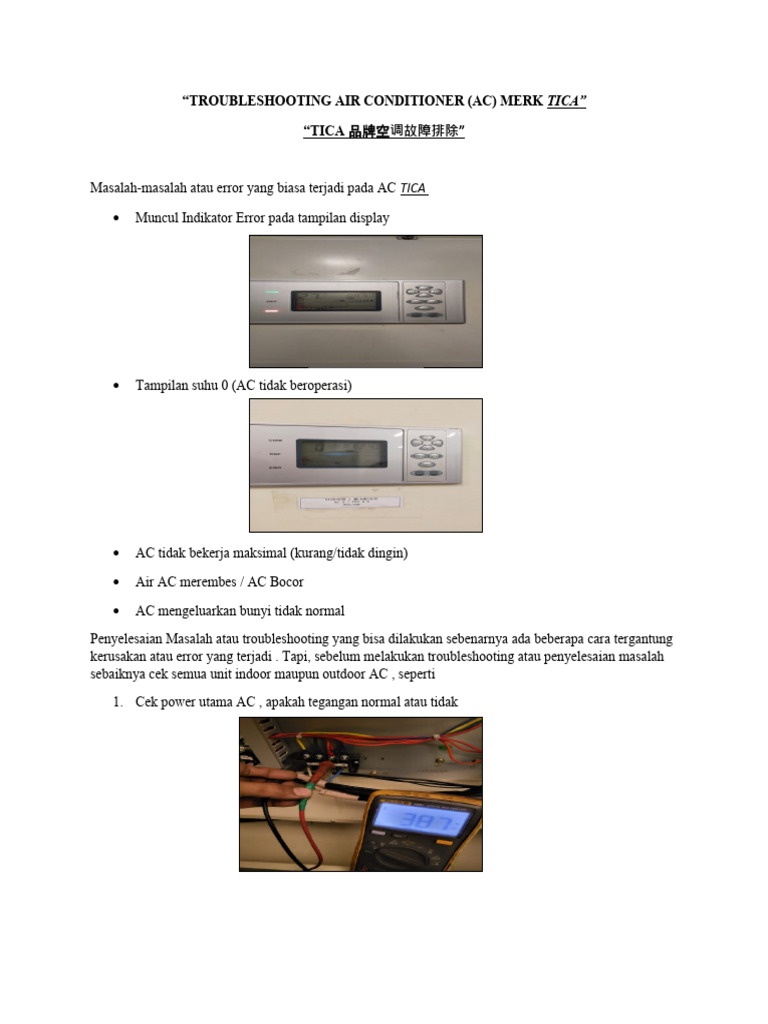 Panduan Troubleshooting AC TICA | PDF