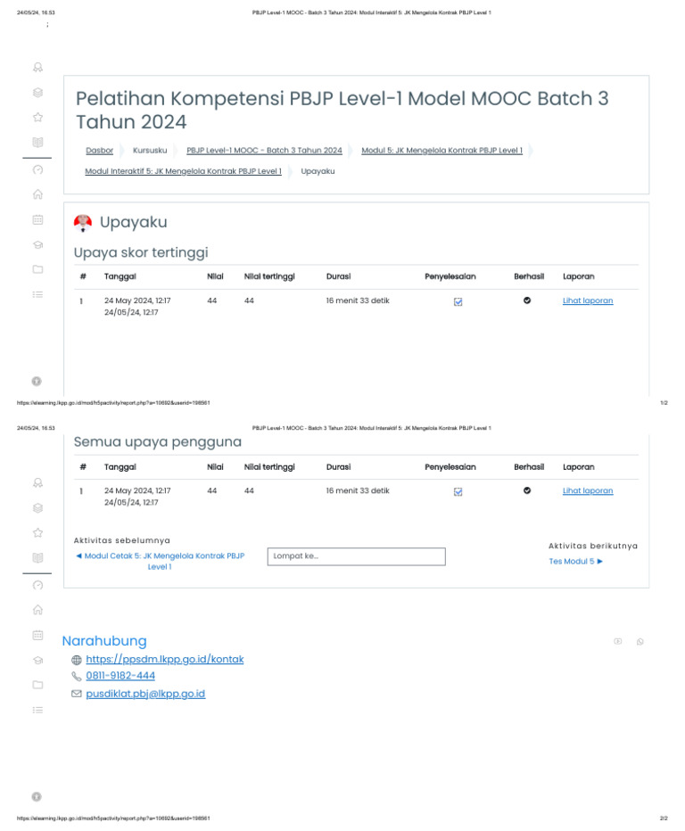 Modul Interaktif 5 - JK Mengelola Kontrak PBJP Level 1 - PBJP Level-1 MOOC - Batch 3 Tahun 2024 ...
