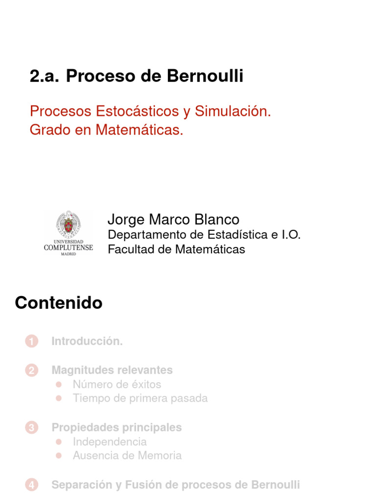 2-a Proceso de Bernoulli | Descargar gratis PDF | Variable aleatoria ...