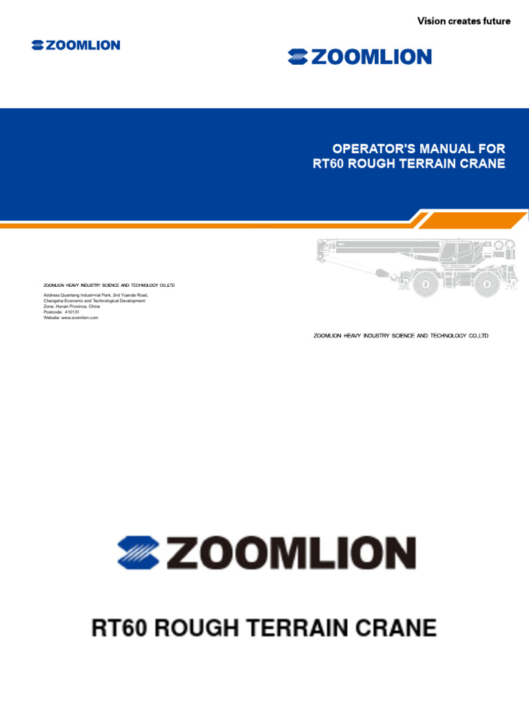 Zoomlion Mobile Crane RT60 Operation Manual_compressed | PDF | Crane (Machine) | Safety