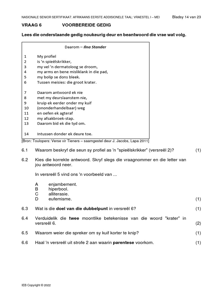 Daarom Questions | PDF
