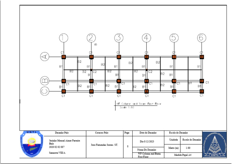 WF Column and Beam First Floor | PDF