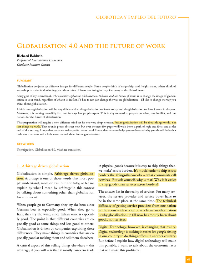 Globalisation 4 0 Future Work | PDF | Artificial Intelligence | Intelligence (AI) & Semantics
