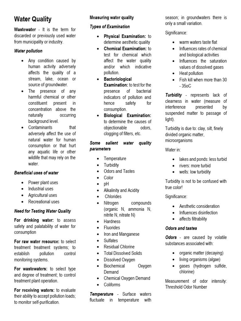 Water Quality | PDF | Water Pollution | Water