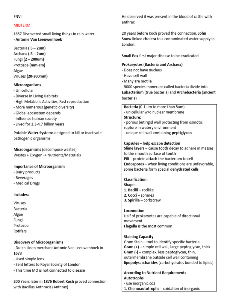 Envi Bacteria | PDF | Bacteria | Virus