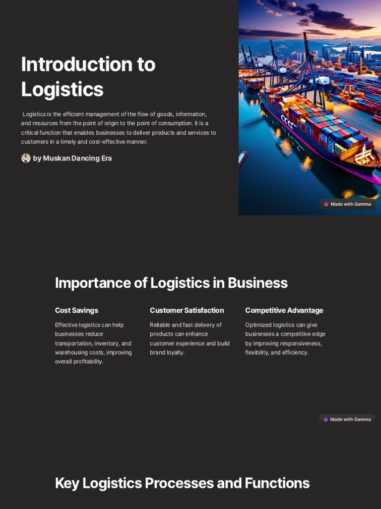 Logistics Management Essentials | PDF | Logistics | Warehouse
