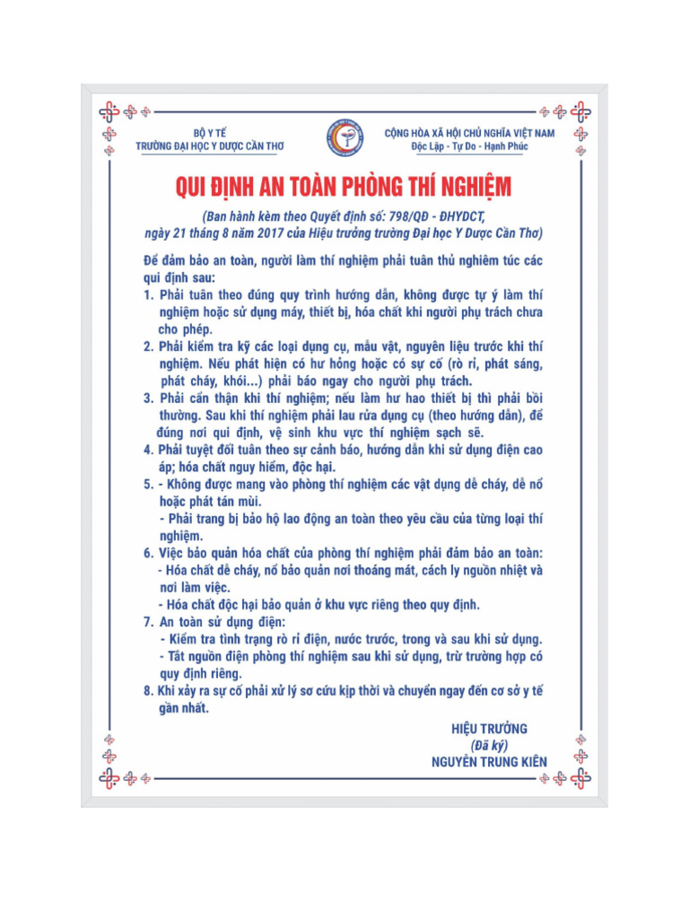 Noi Quy Phong Thi Nghiem | PDF