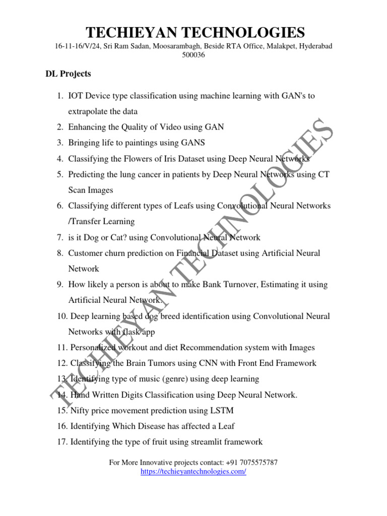 DL Projects | PDF | Deep Learning | Artificial Neural Network