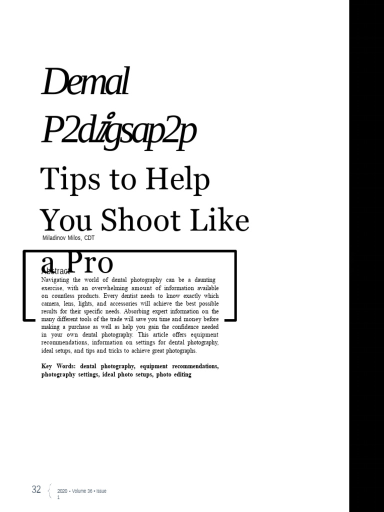 Dental Photography JCD | PDF | Camera | Dentistry